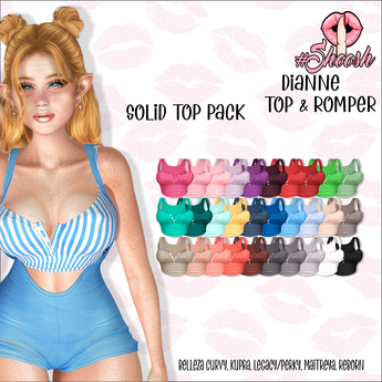 Second Life Marketplace - #SHOOSH - Dianne Top [SOLID FATPACK]